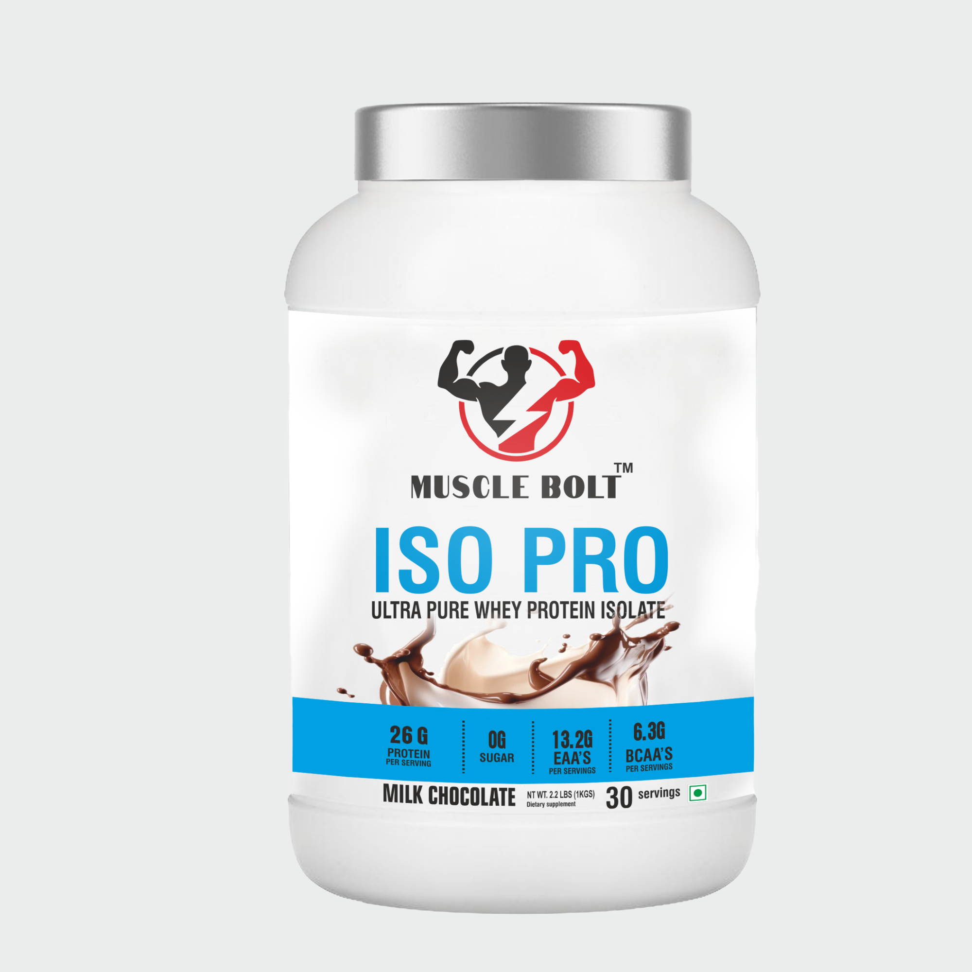 MUSCLEBOLT ISO Whey With 26G Protien, 6.3G BCAA | 13.2G EAA (30 ...
