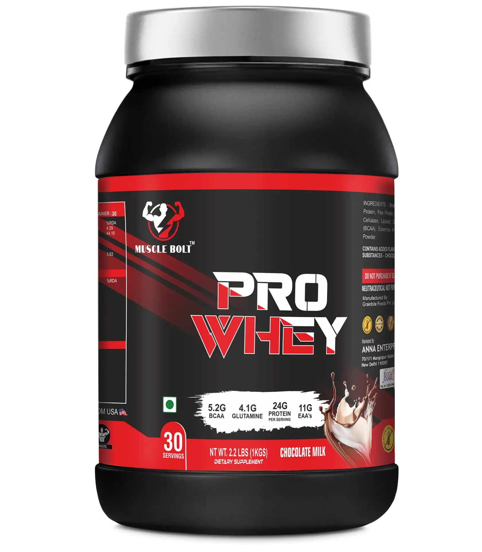 MUSCLEBOLT Pro Whey 1 kg (30 scoops) Chocolate Milk – MUSCLEBOLT