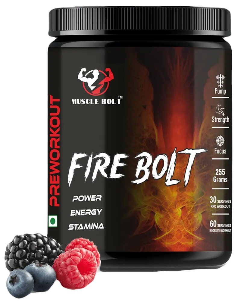 MUSCLEBOLT 255 Gram 60 Servings Pre Workout with Creatine Monohydrate ...
